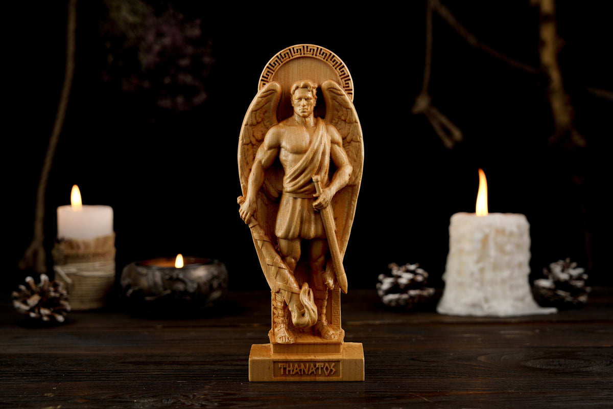 Thanatos Greek statue, Thanatos Greek God, greek gods, greek altar, gr ...