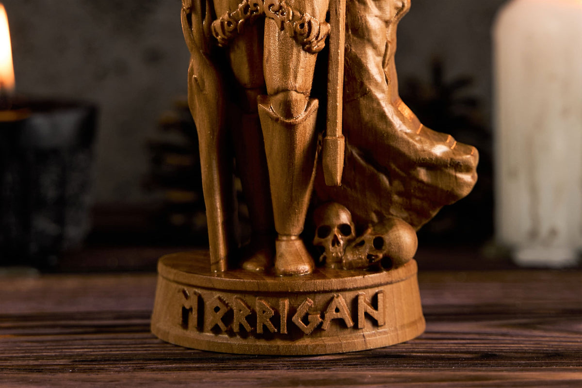 Morrigan Celtic Goddess, Morrigan wood figure, Celtic gods, pagan stat ...