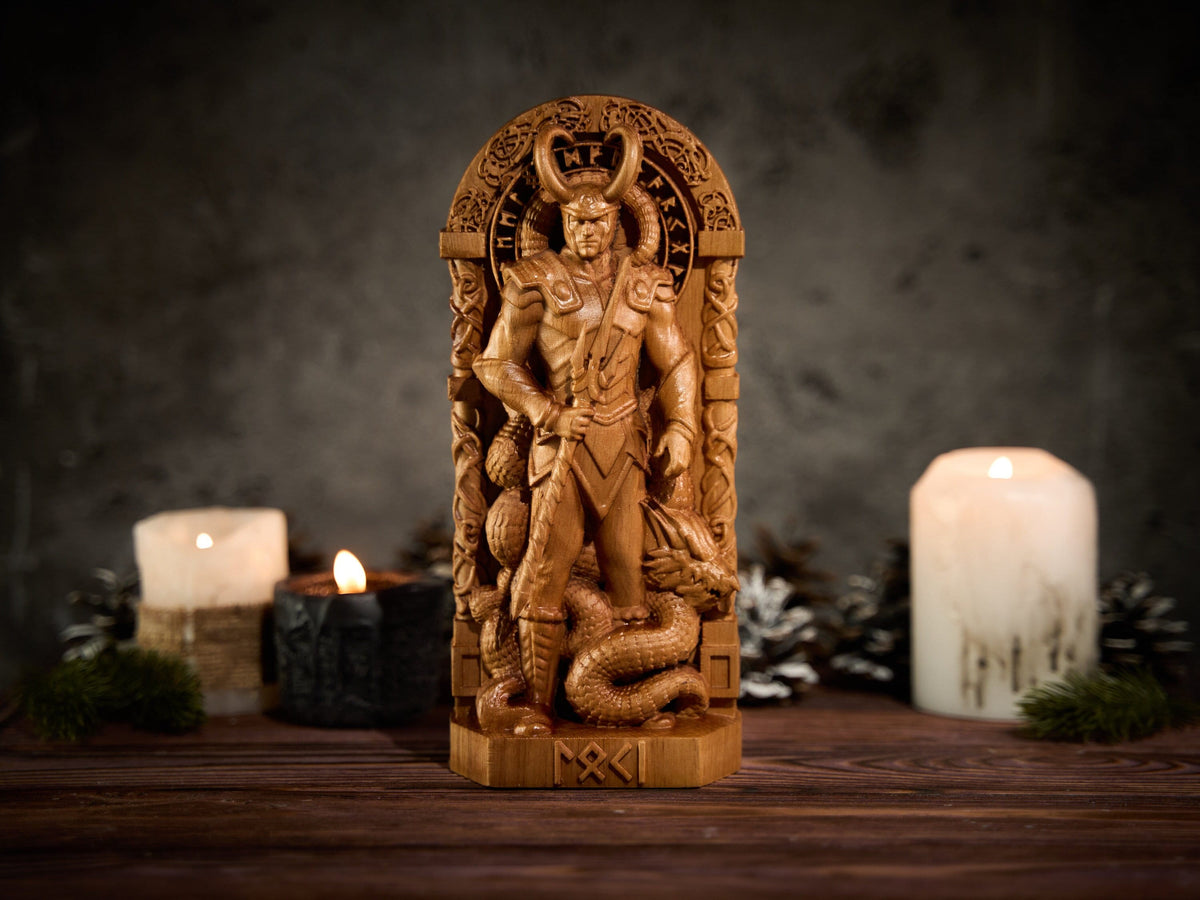 Loki Norse statue, Loki altar statue, Norse mythology, pagan altar, no ...