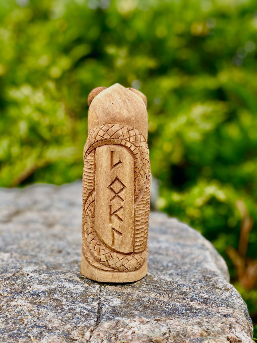 Loki god wooden statue – Medieval Godsends: Viking Axes, Archery, Norse ...